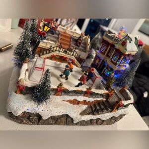 Holiday | Vintage Fiber Optic Winter Village Magnetic Ice Rink | Poshmark